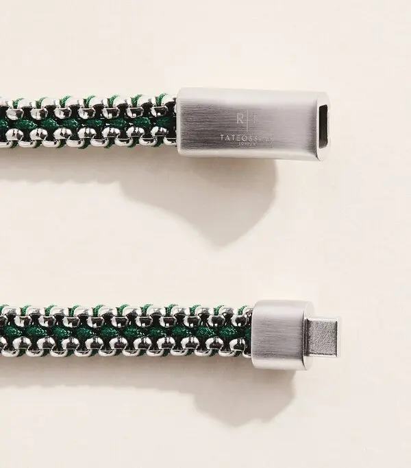 Tateossian Sterling Silver Woven Bracelet