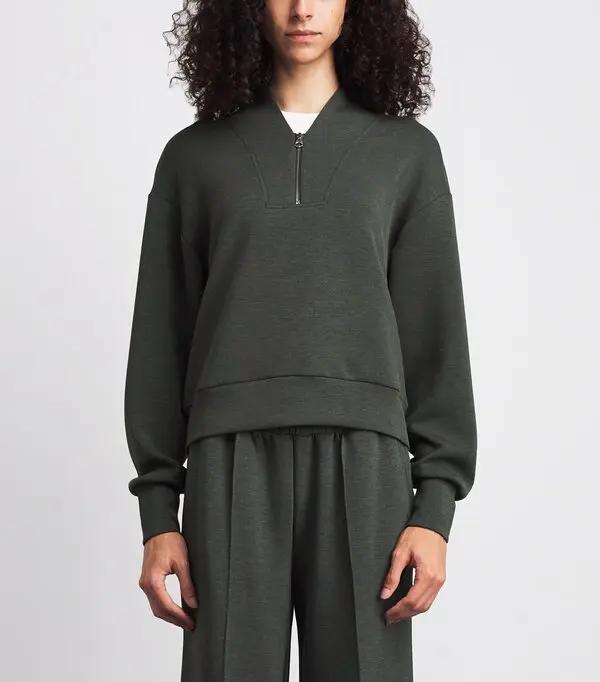 Varley Doublesoft Davidson Quarter-zip Sweatshirt - Green