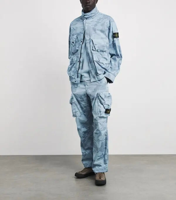 Stone Island Ripstop Faded Camouflage Jacket - Blue