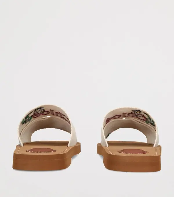 Chloé Canvas Jacquard Woody Sandals - Yellow