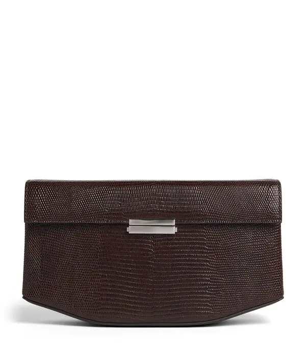 TOTEME Embossed Leather Shoulder Bag - Brown