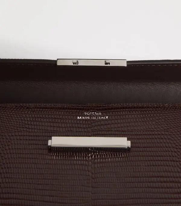 TOTEME Embossed Leather Shoulder Bag - Brown
