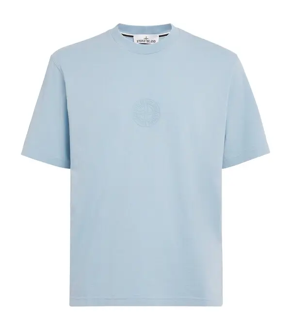 Stone Island Oversized Flocked Compass T-shirt - Blue