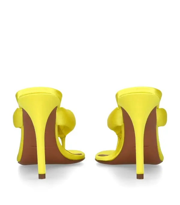 Alaïa Satin Thong Heeled Sandals - Yellow