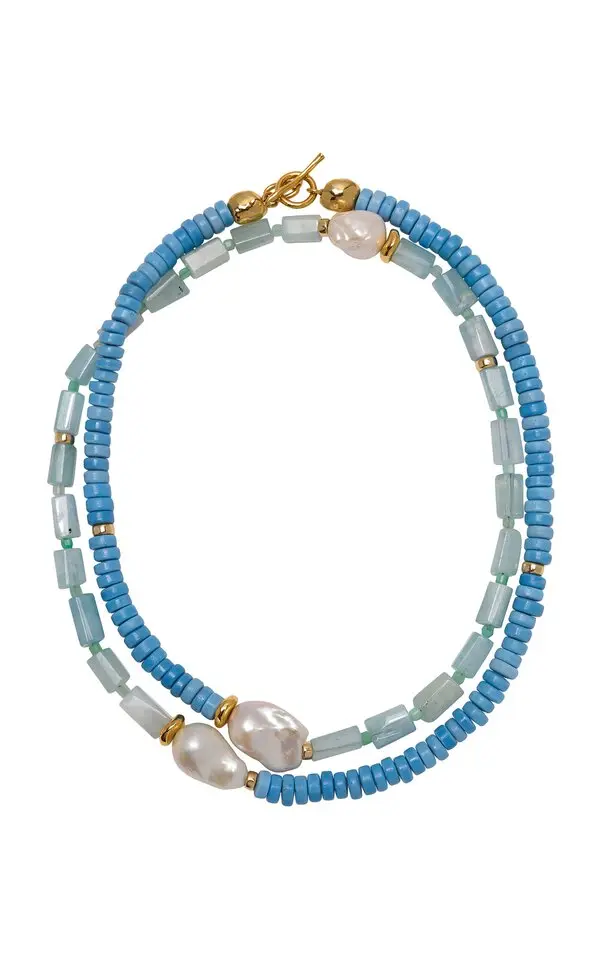 LIZZIE FORTUNATO Cabana Necklace In Sky - Blue