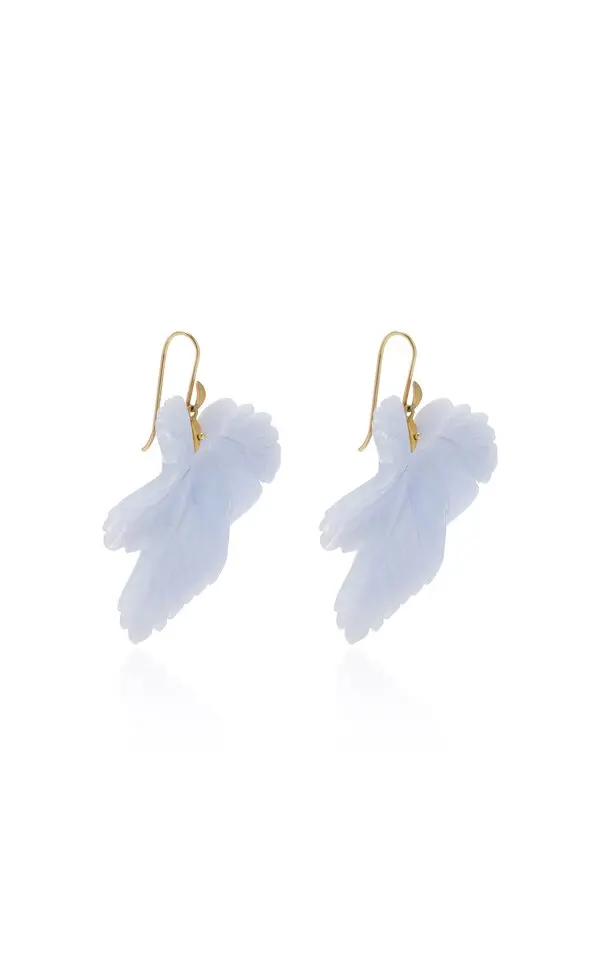 Annette Ferdinandsen Lace Agate Fancy Leaf Earrings