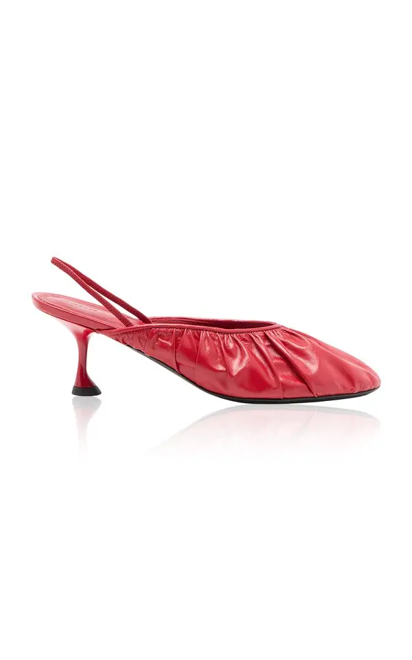 Proenza Schouler Soft Calf Rouched Tee Slingbacks - Red