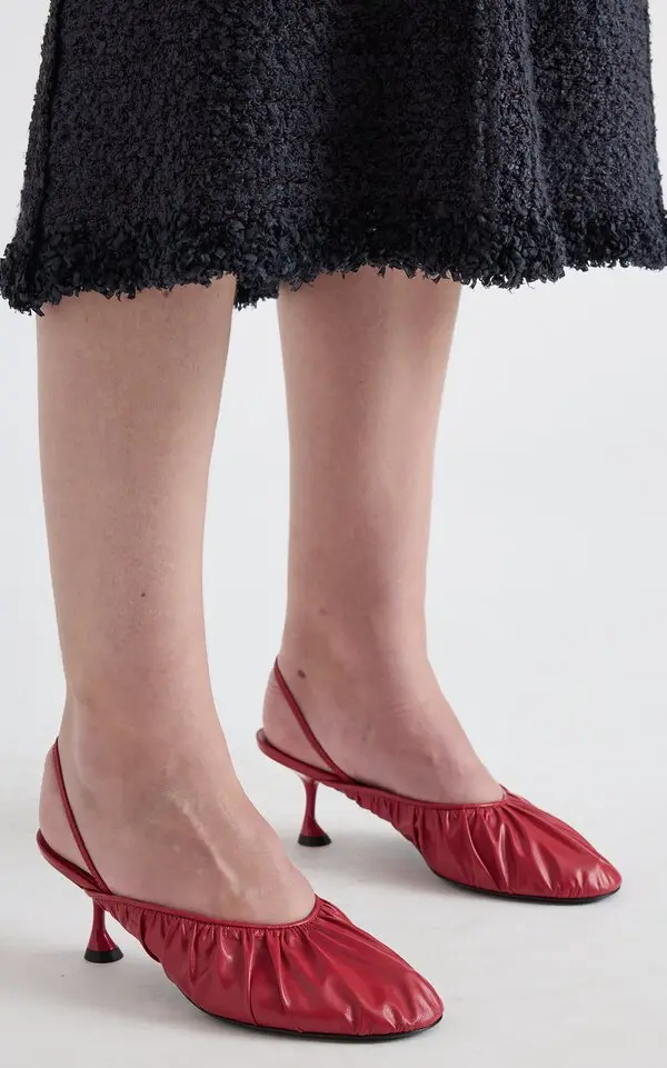 Proenza Schouler Soft Calf Rouched Tee Slingbacks