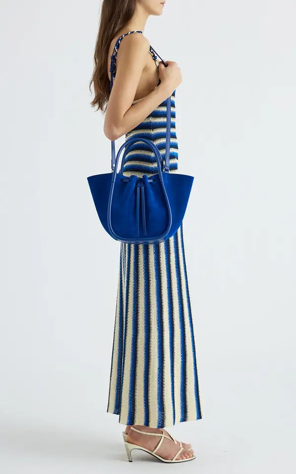 Proenza Schouler Small Ruched Tote In Soft Suede - Blue