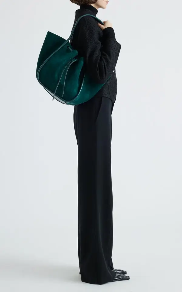 Proenza Schouler Soft Suede Large Ruched Tote - Green