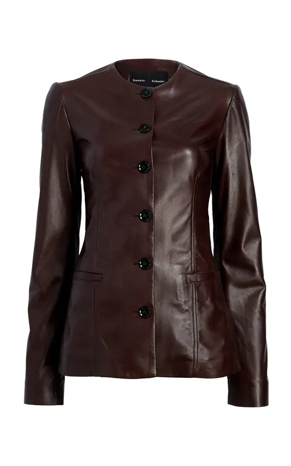 Proenza Schouler Annemarie Nappa Leather Jacket - Brown