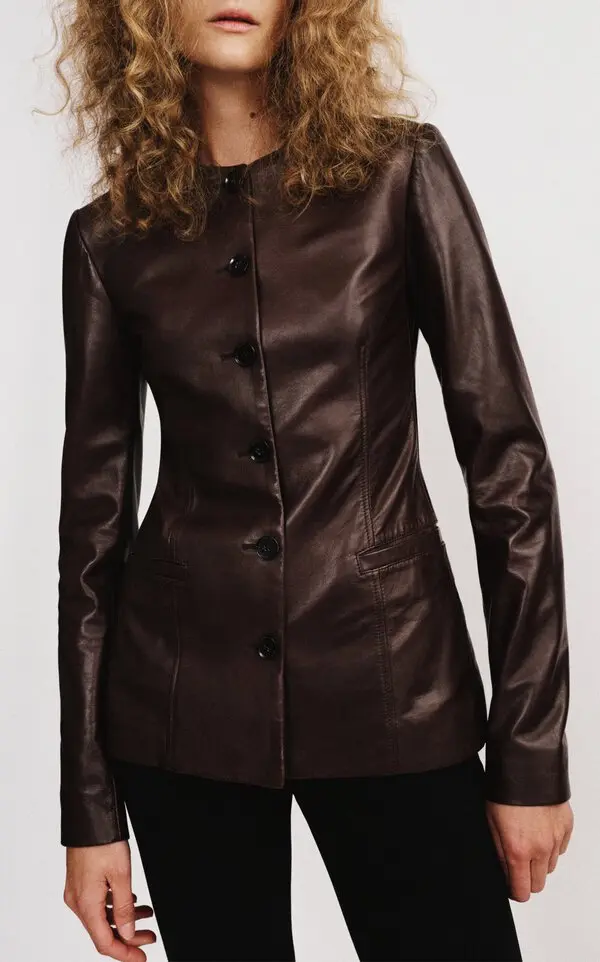 Proenza Schouler Annemarie Nappa Leather Jacket - Brown