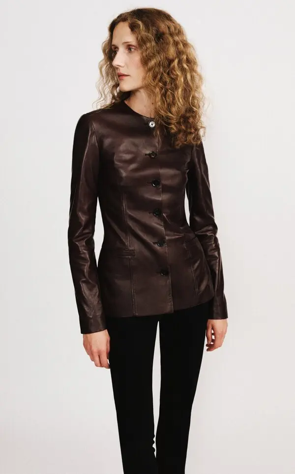 Proenza Schouler Annemarie Nappa Leather Jacket - Brown