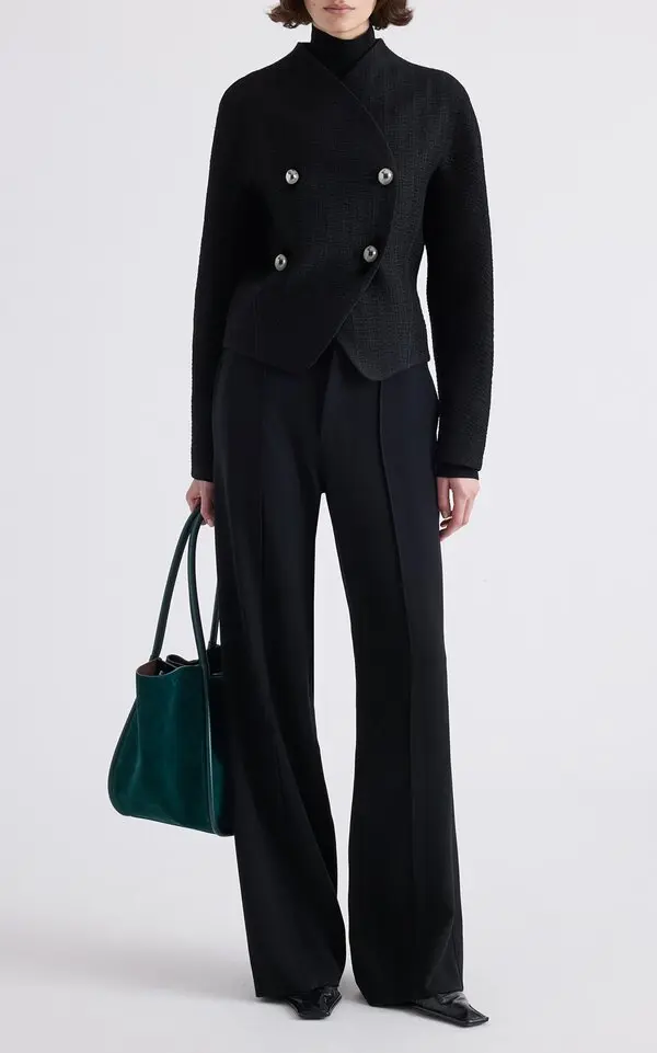 Proenza Schouler Lorna Cotton-blend Striated Suiting Jacket - Black