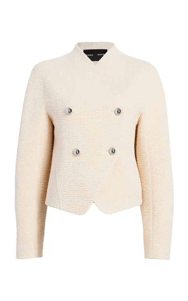 Proenza Schouler Lorna Cotton-blend Striated Suiting Jacket - Ivory