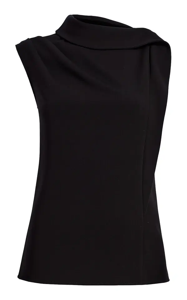 Proenza Schouler Gwen Printed Crepe Twill Top - Black