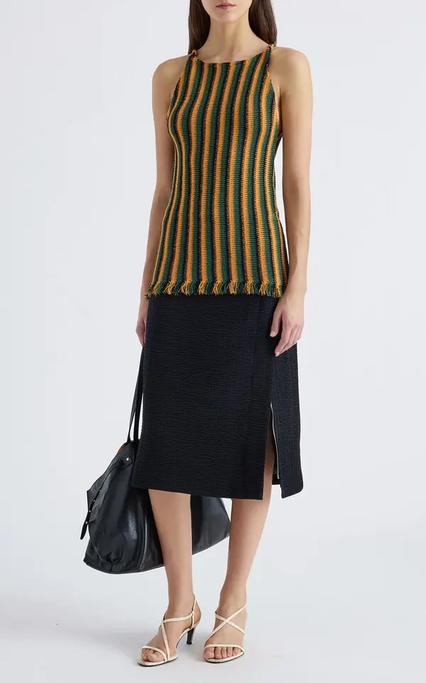 Proenza Schouler Carol Striped Knit Top - Orange