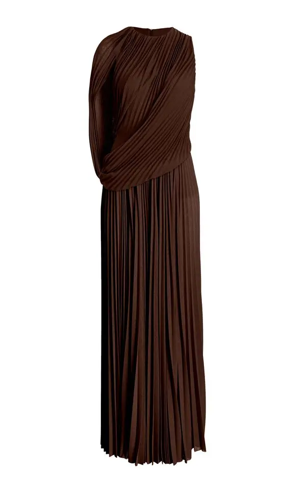 Proenza Schouler Olympia Pleated Jersey Gown - Brown