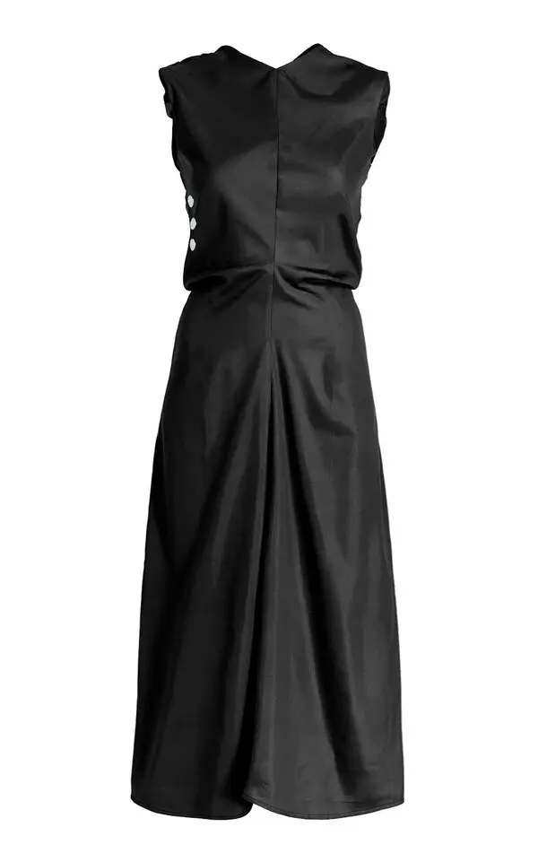 Proenza Schouler Gretta Crepe Midi Dress - Black