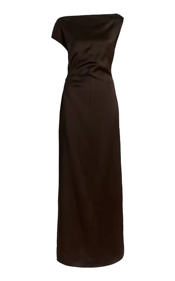 Proenza Schouler Margot Satin Maxi Dress - Brown