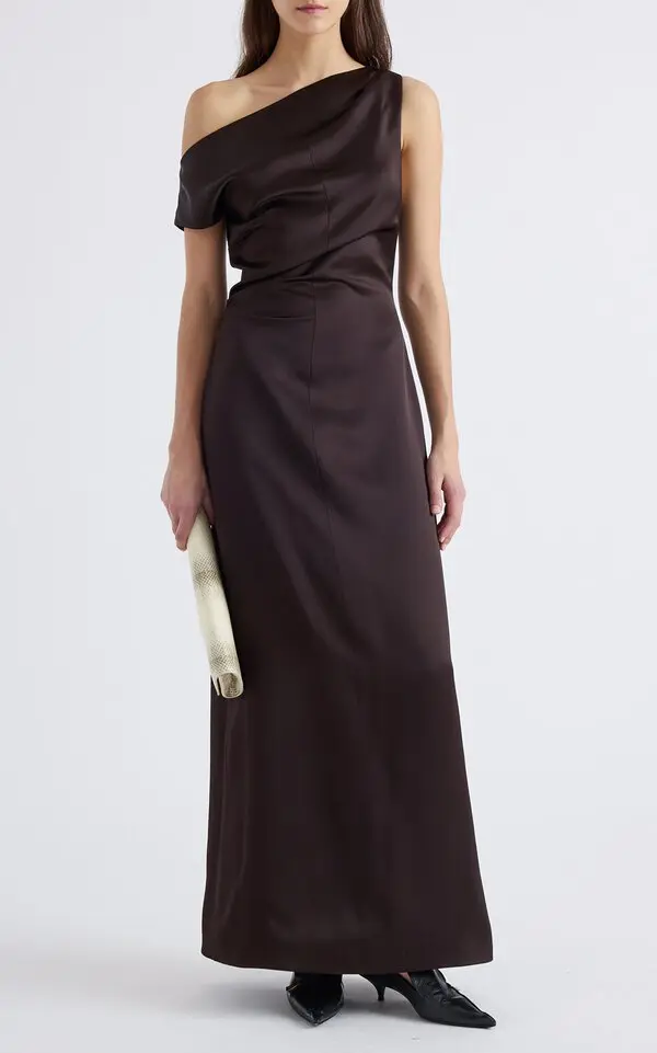 Proenza Schouler Margot Satin Maxi Dress - Brown