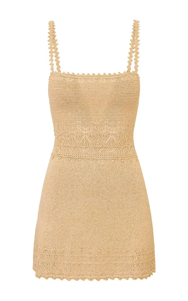 LoveShackFancy Jennette Crocheted Mini Dress
