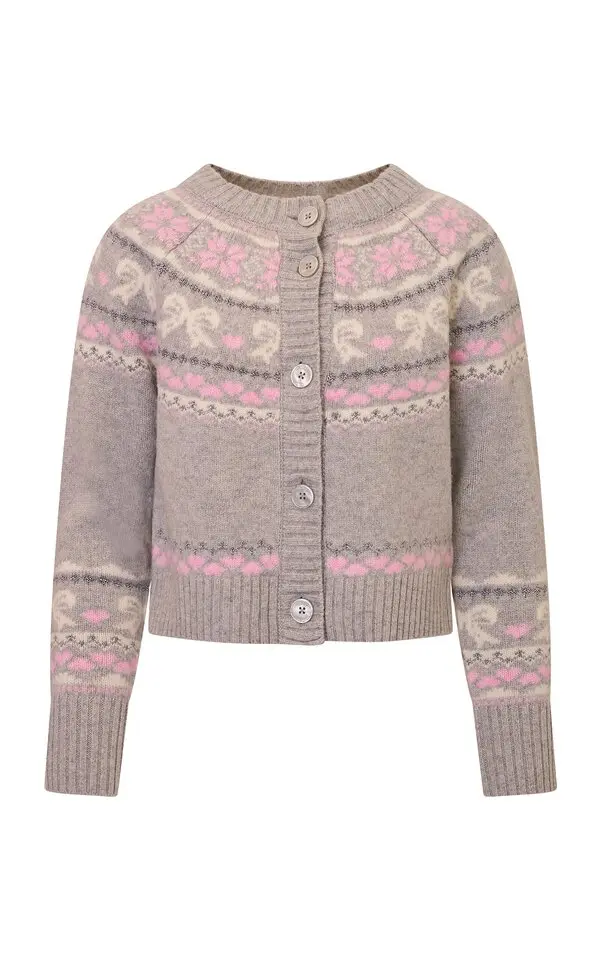 LoveShackFancy Shantae Fair Isle Wool-blend Knit Cardigan - Print