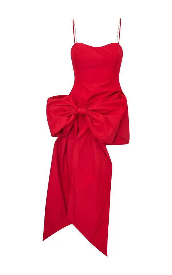 LoveShackFancy Delmara Taffeta Mini Dress - Red