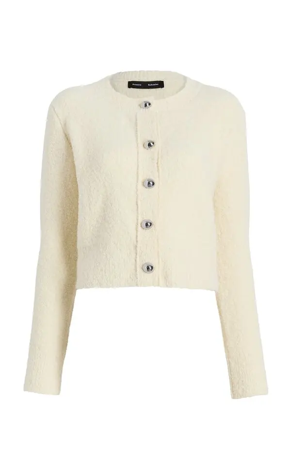 Proenza Schouler Frida Wool Boucle Cardigan - Ivory