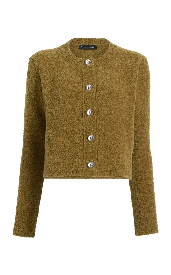 Proenza Schouler Frida Wool Boucle Cardigan - Neutral