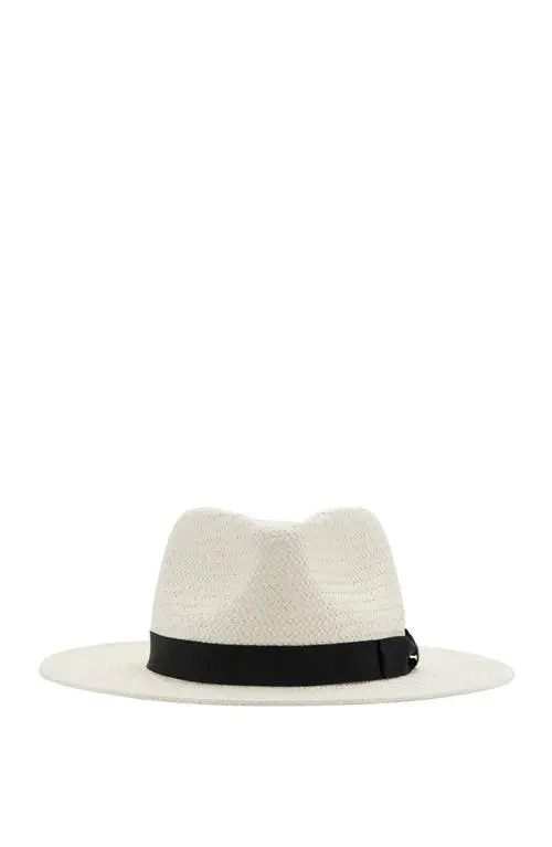 Mango Straw Fedora Hat - White