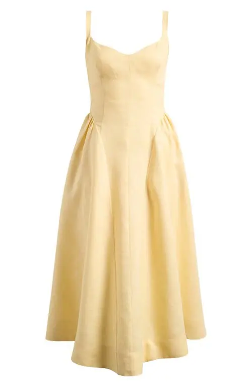 REFORMATION Birdie Fit & Flare Linen Midi Dress - Ray Of Light