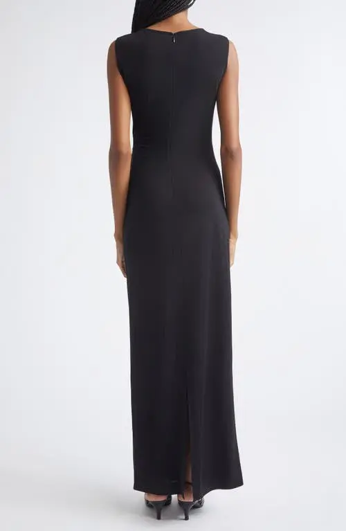 Emporio Armani Side Ruched Jersey Maxi Dress