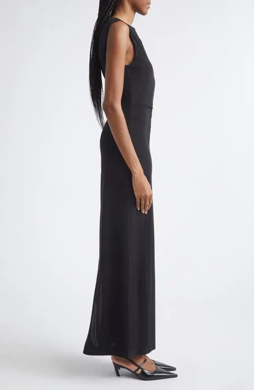 Emporio Armani Side Ruched Jersey Maxi Dress