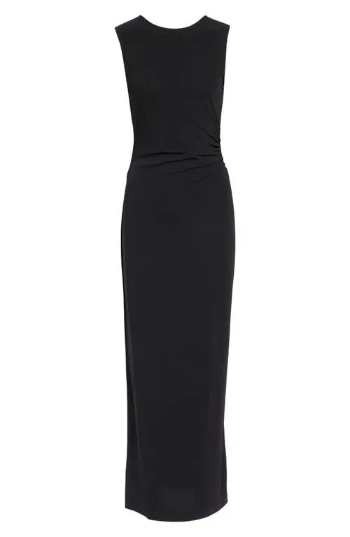 Emporio Armani Side Ruched Jersey Maxi Dress