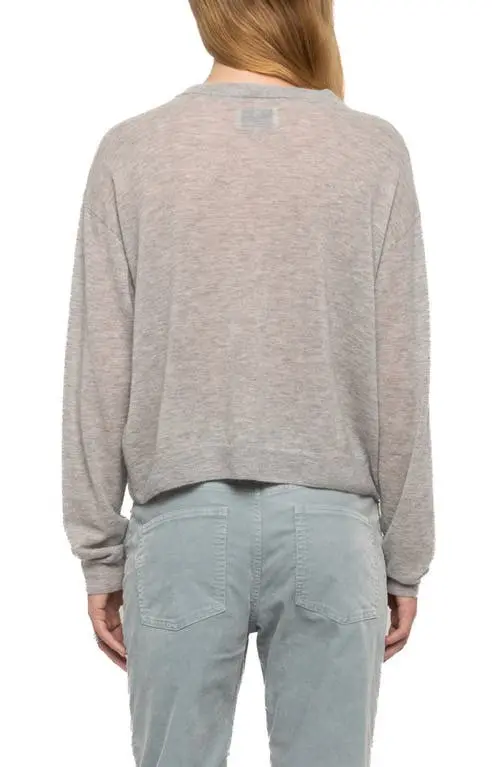 Zadig&Voltaire Swapy Cashmere Crewneck Sweater With Sequined Logo - Gris Chine