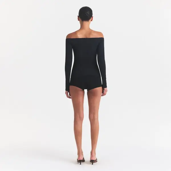 SKIMS Off The Shoulder Top | Black | | Smooth Layers