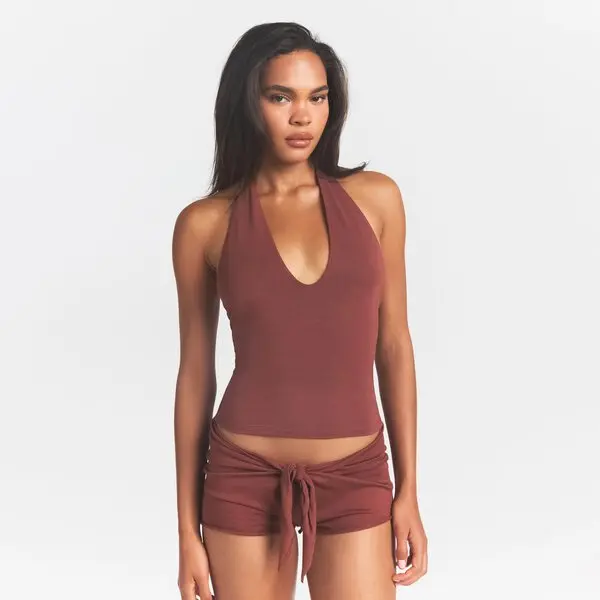 SKIMS Deep Plunge Halter Top