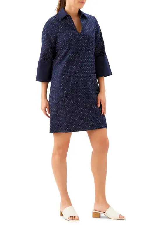 Karen Kane Embellished Stretch Cotton Shift Dress