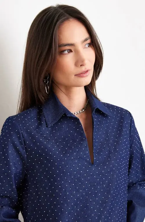 Karen Kane Embellished Stretch Cotton Shift Dress