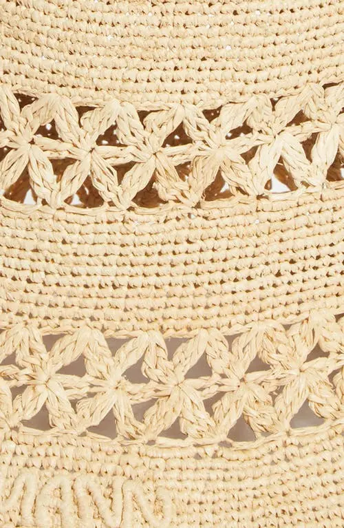 Zimmermann Crocheted Raffia Bucket Hat - Natural