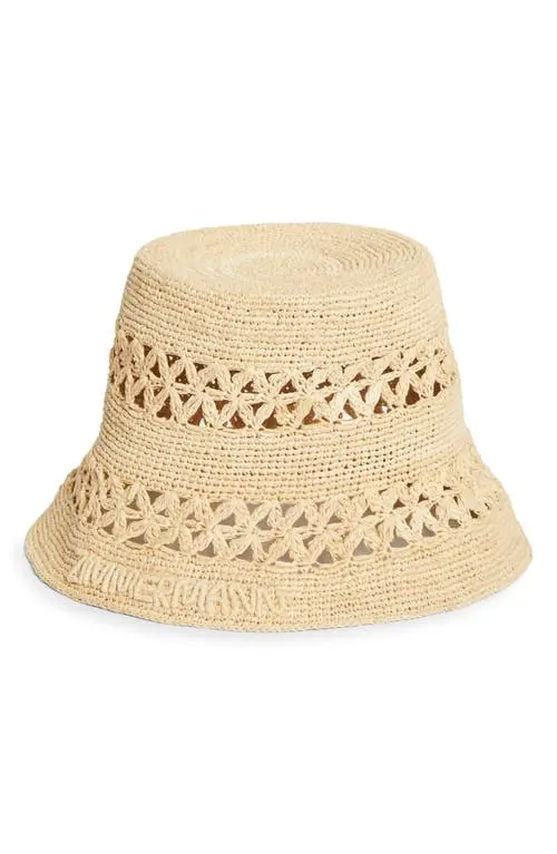 Zimmermann Crocheted Raffia Bucket Hat - Natural