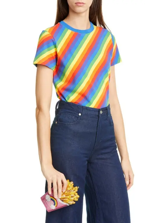 Judith Leiber Rainbow Fries Crystal Embellished Clutch