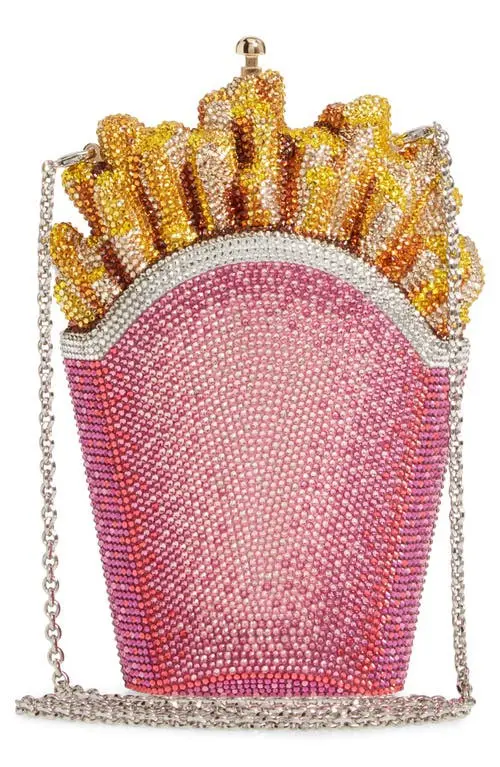 Judith Leiber Rainbow Fries Crystal Embellished Clutch