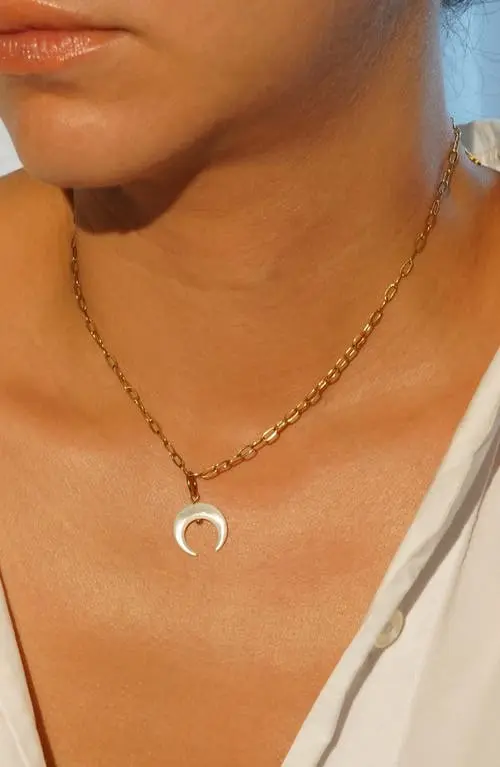 KOZAKH Small Mother-of-pearl Crescent Moon Charm