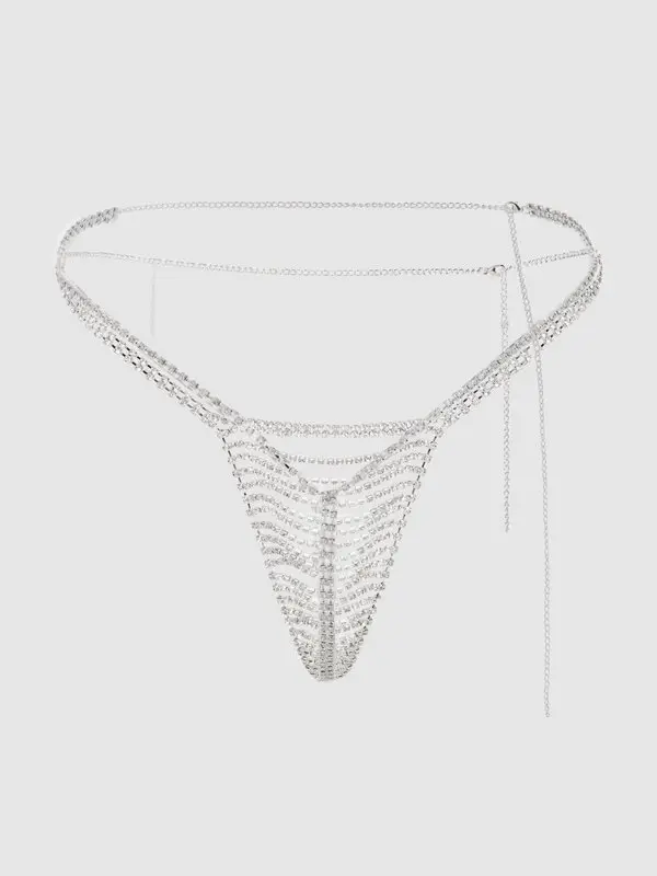 Frederick's Of Hollywood Ziggy Rhinestone Thong