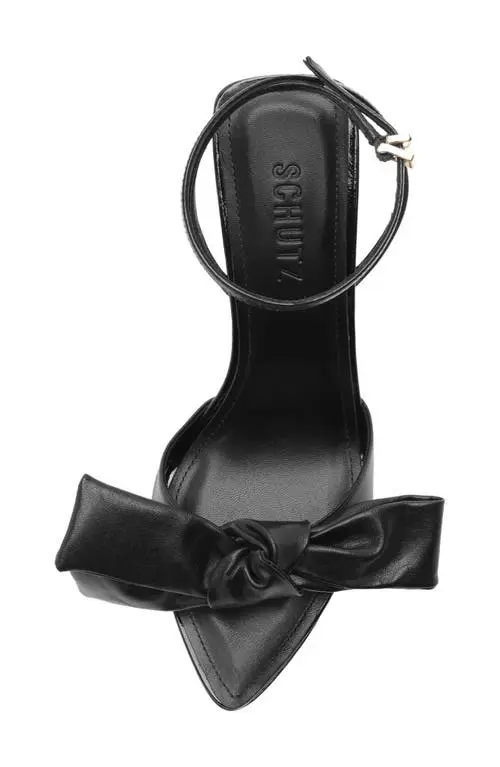 Schutz Elodie Bow Ankle Strap Stiletto Sandal