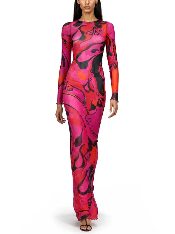 Emilio Pucci Orchid Tulle Maxi Dress