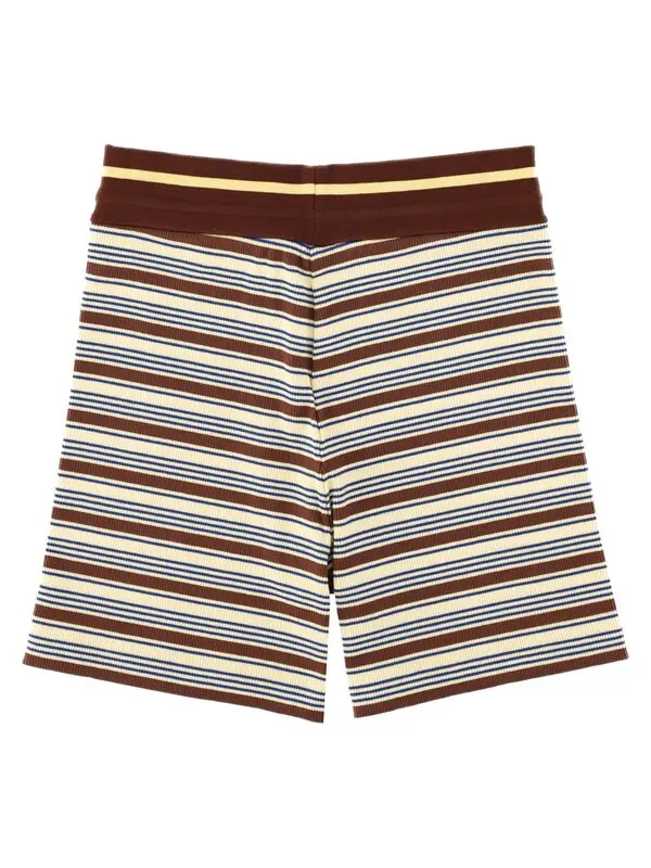 Fendi Shorts In Maglia Di Cotone A Righe