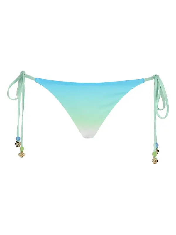 Casablanca Bikini Bottom With Gradient Print And Embellishments - Azure